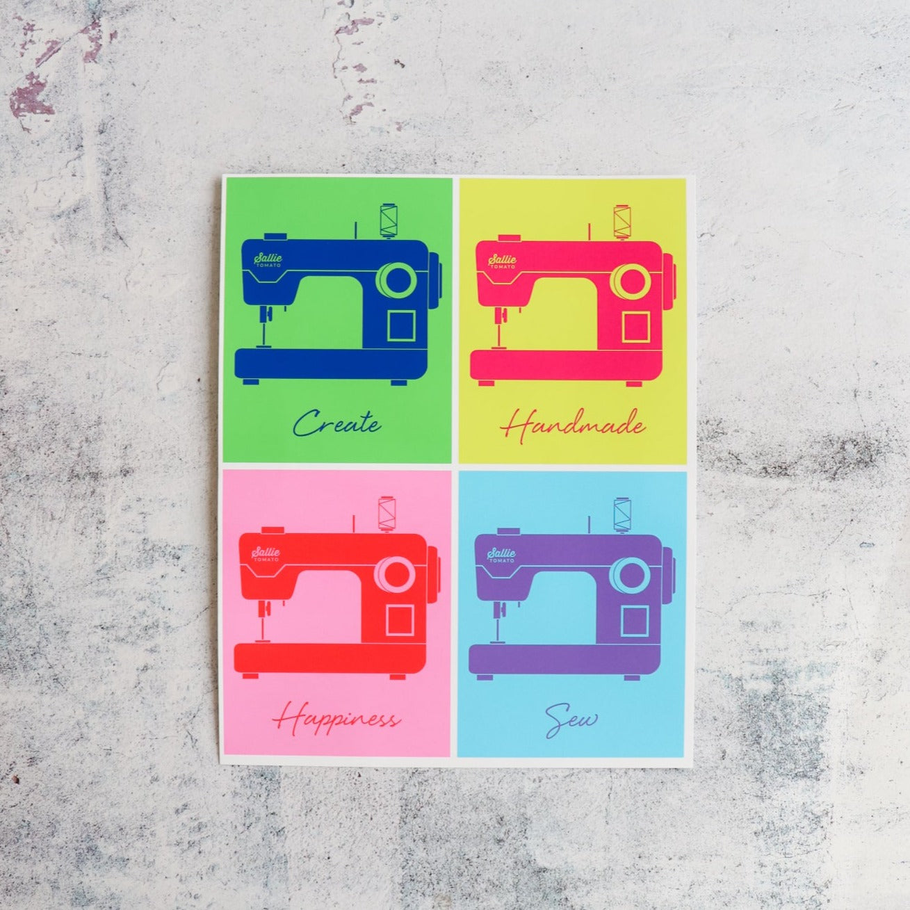 Holiday Sewing Pop Art Poster 8"x10" – Sallie Tomato