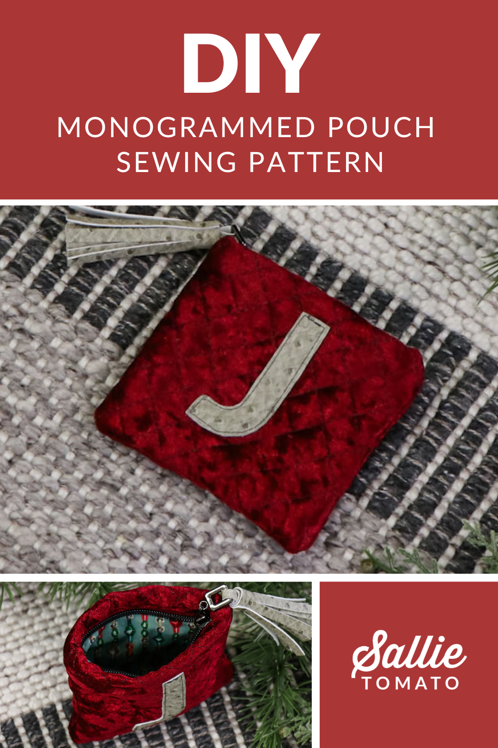 Easy Monogrammed Pouch Tutorial - Free Pattern! – Sallie Tomato