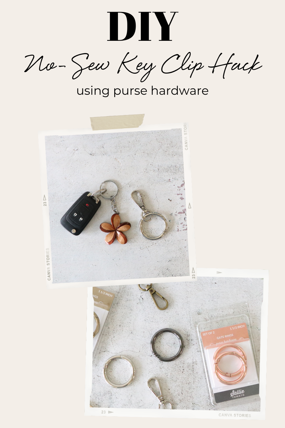 DIY No-Sew Key Clip Tutorial – Sallie Tomato