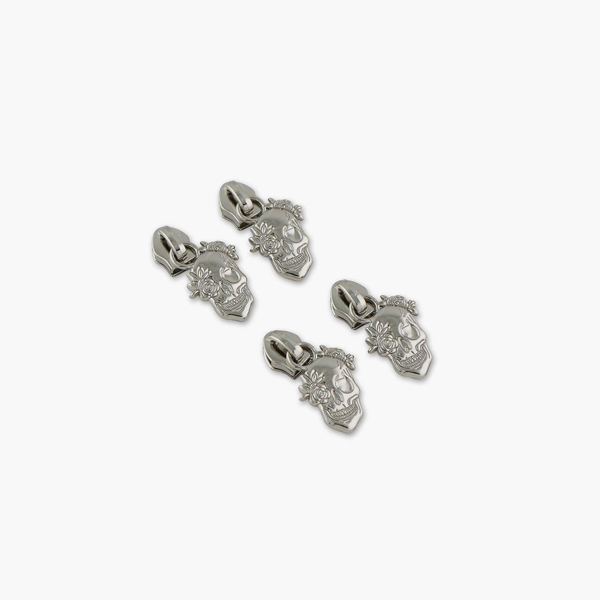 Four Flowered Skull Zipper Pulls – Sallie Tomato